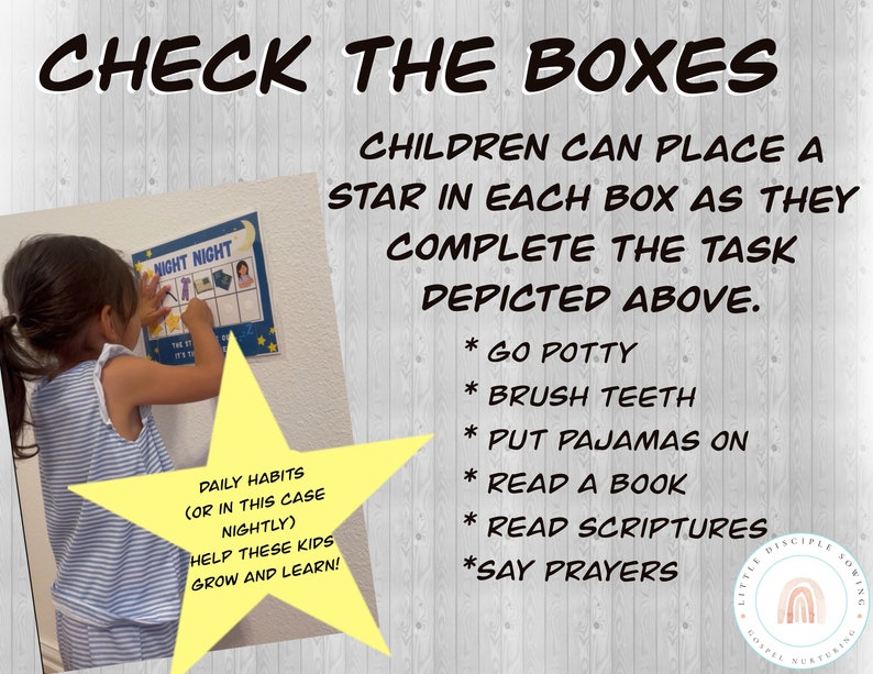 Bedtime Routine Chart| Scriptures & Prayers| Kids Nightly Schedule ...