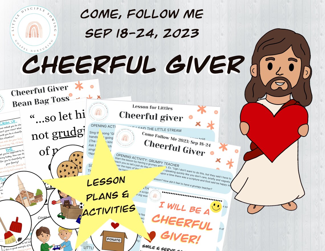 Come Follow Me 2023 | Sep 18-24| Cheerful Giver Lesson and Activities|2 ...