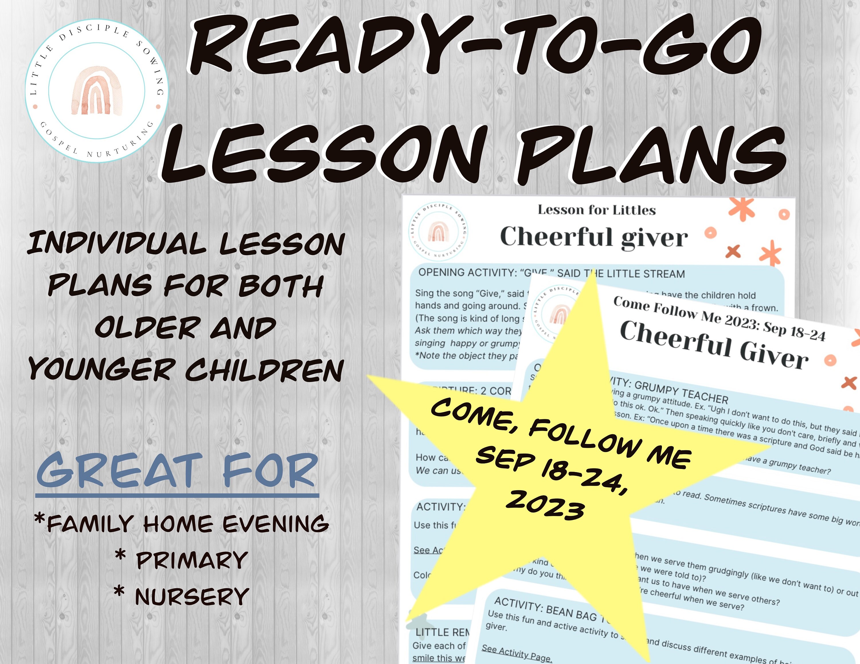 Come Follow Me 2023 | Sep 18-24| Cheerful Giver Lesson and Activities|2 ...