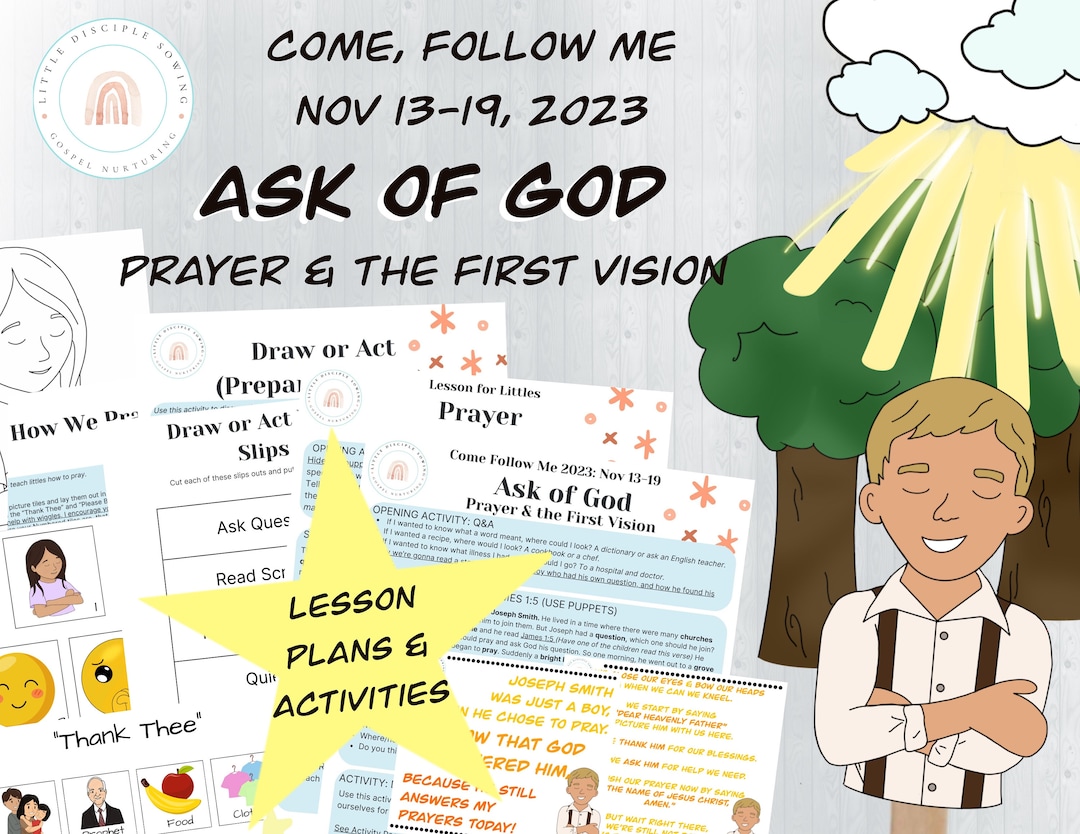 Come Follow Me 2023 |nov 13-19| Ask of God Lesson & Activities| Prayer ...