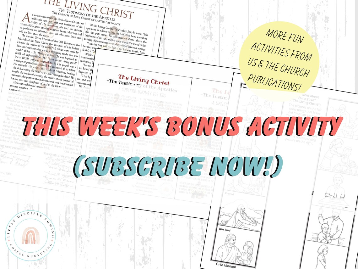 Come Follow Me 2025|dec 22-28|the Living Christlesson/activities ...