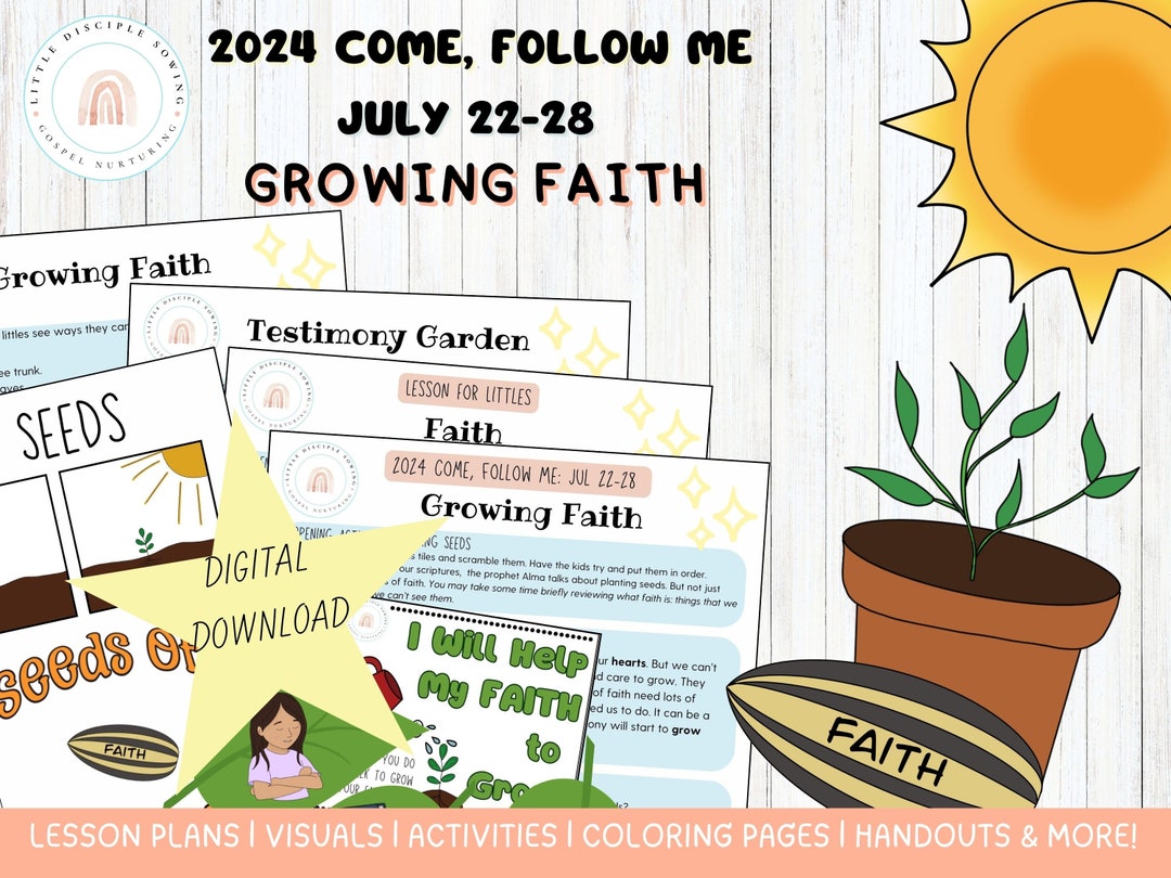 Come Follow Me 2024|july 22-28|growing Faith Lesson & Activities ...