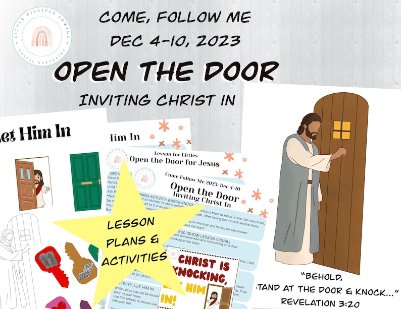 Come Follow Me 2023 |dec 4-10| Open the Door Lesson & Activities ...