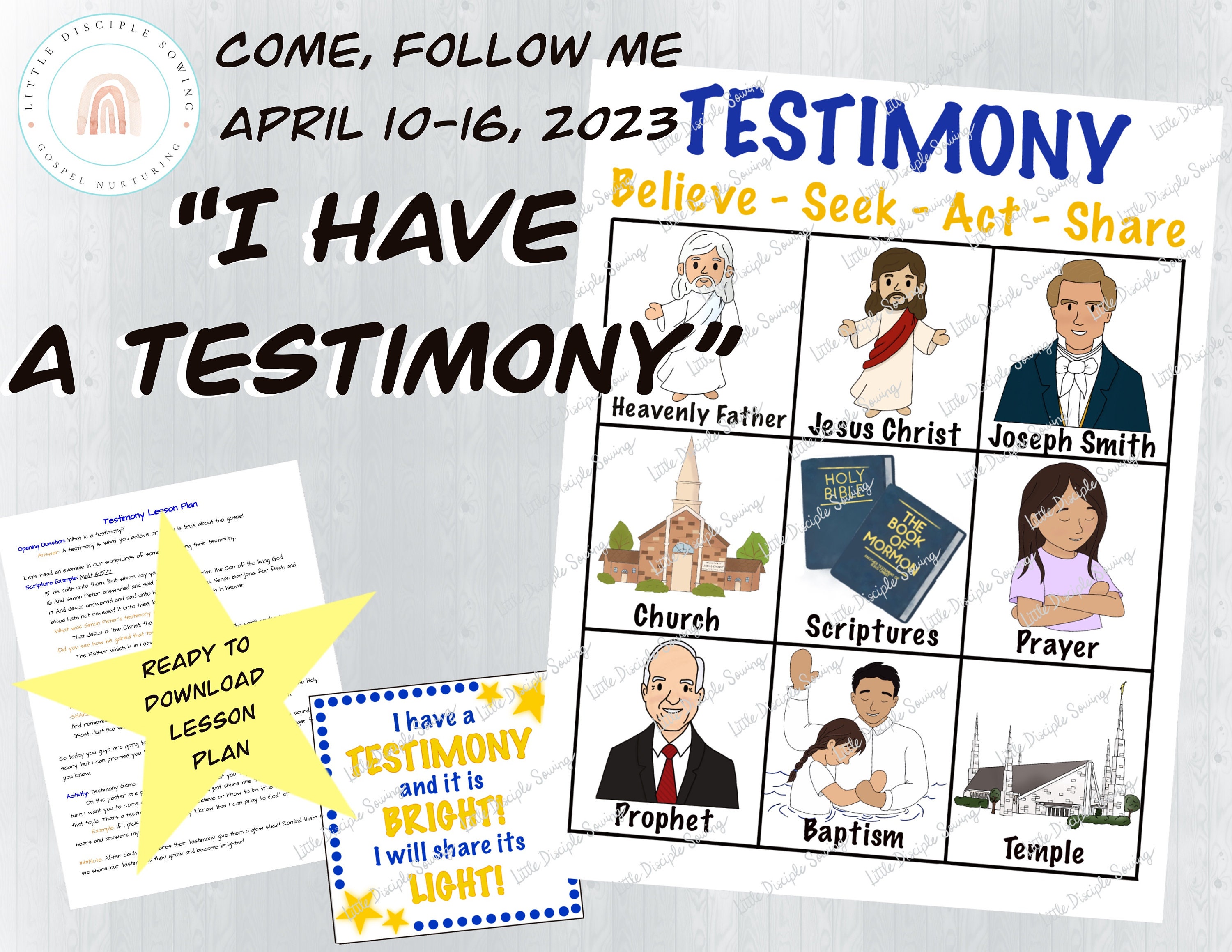 Come, Follow Me 2023 | April 10-16 | Testimony Lesson Printable ...