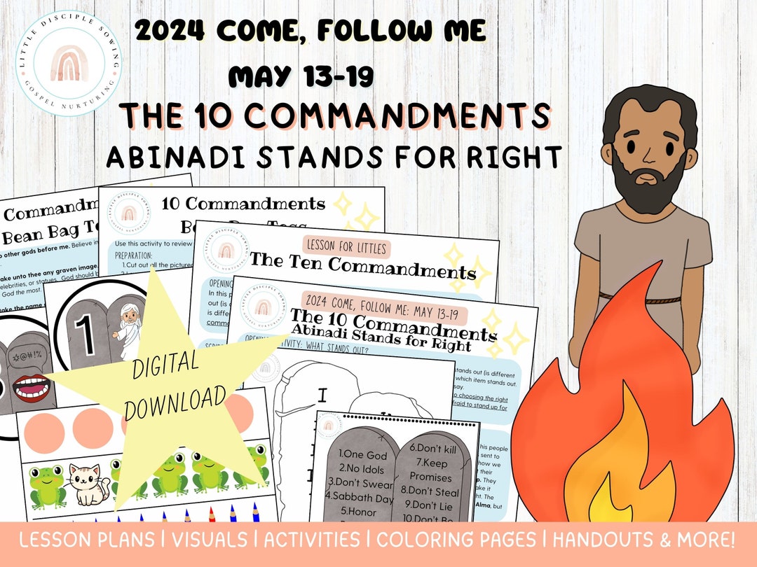 Come Follow Me 2024|may 13-19|10 Commandments Lesson & Activities ...