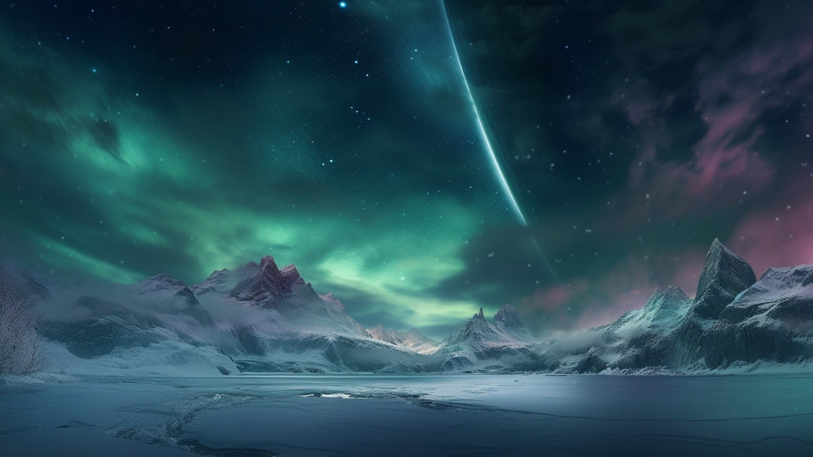 Night Sky | Shooting Star| Snow | Shooting Star | Digital Art | AI ...