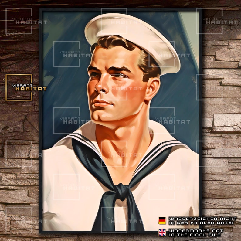 1940s Sailors BUNDLE, Nautical Wall Art, Vintage Nautical Art, Retro ...