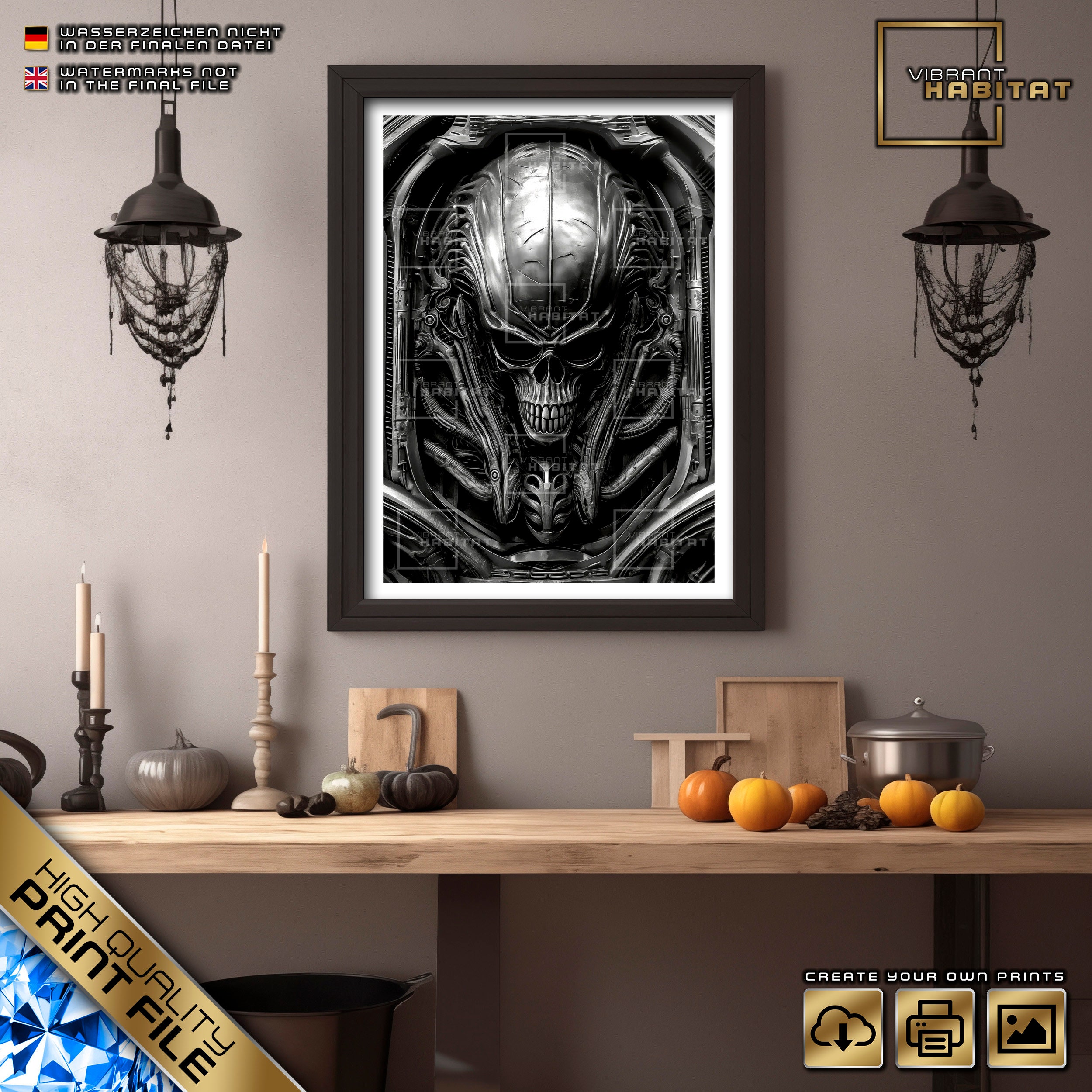 H R Giger Inspired Painting, Biomechanical Art, Futuristic Art, Dark ...