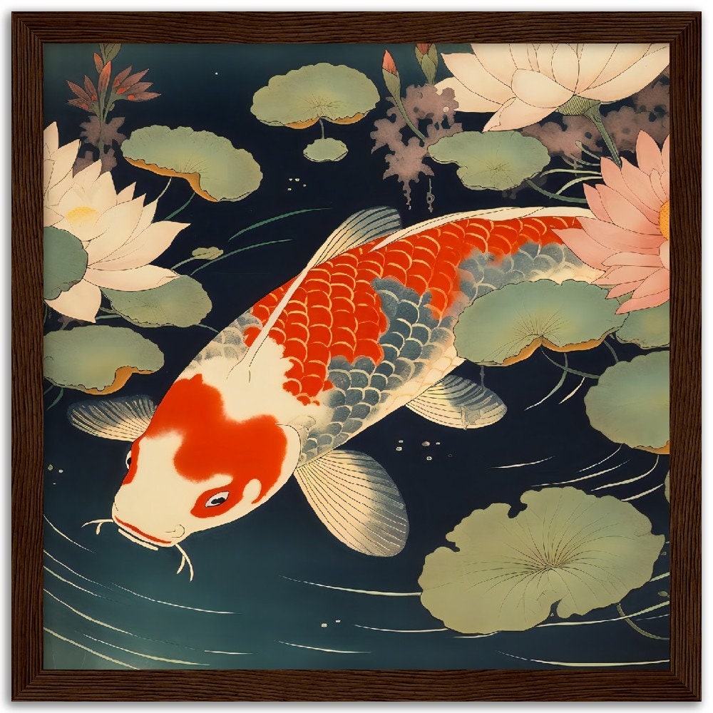 Traditional Japanese Koi Fish Painting
