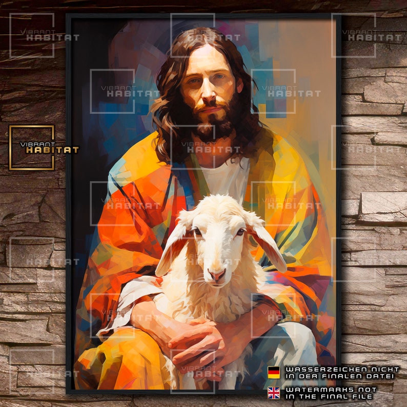 Modern Jesus Poster, Jesus Painting, Jesus Portrait, Christian Wall Art ...