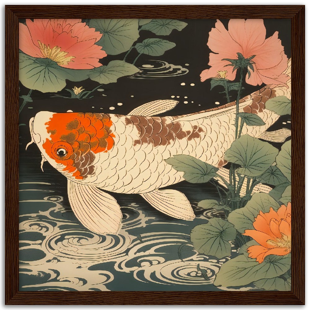 Traditional Japanese Koi Fish Painting