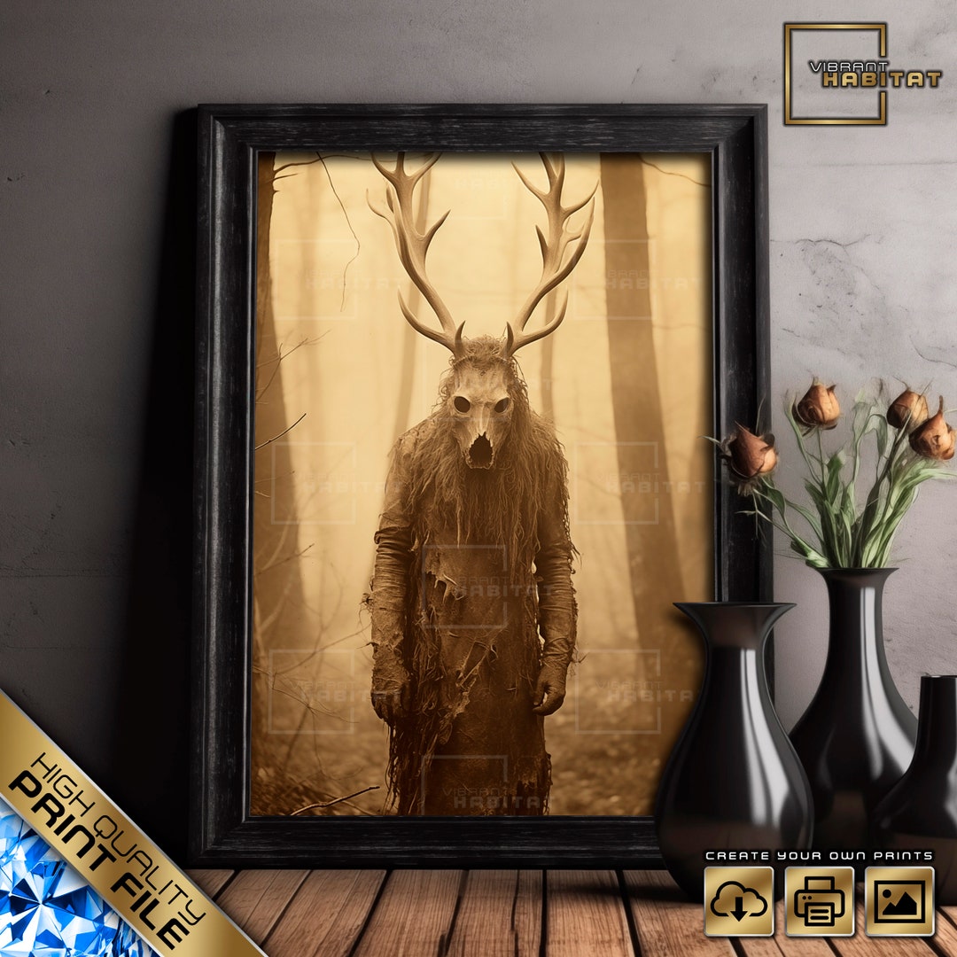 Creepy Wendigo Poster, Vintage Photograph, Dark Akademia, Dark ...