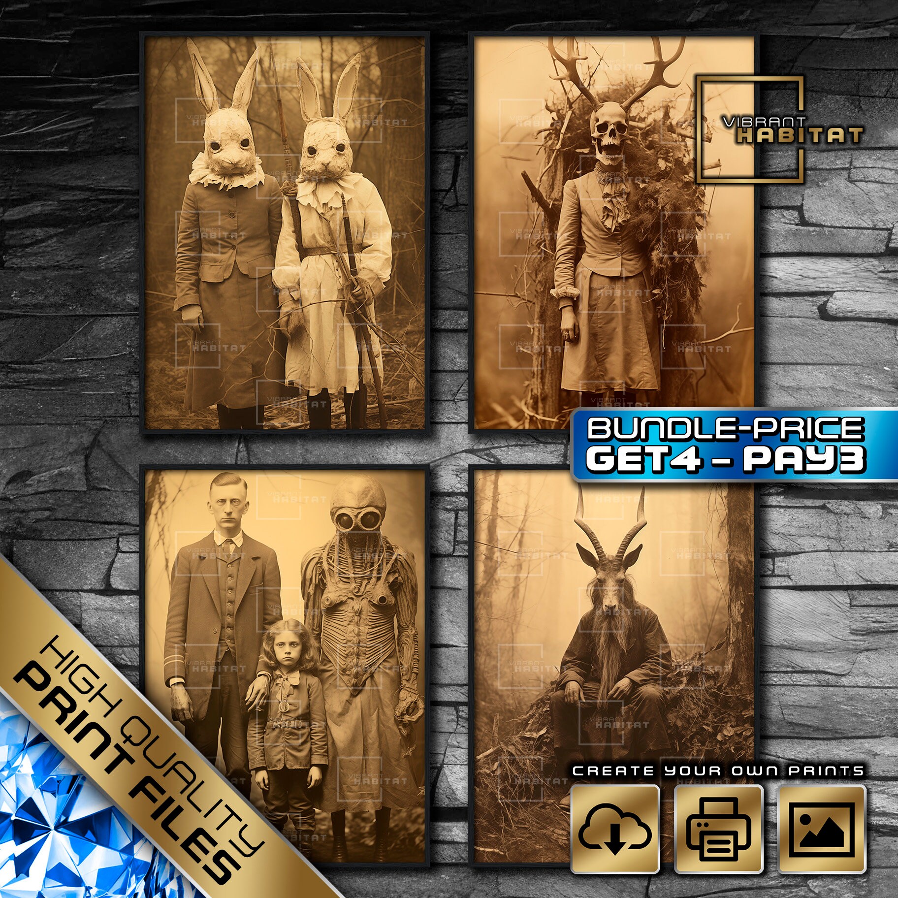 Creeps in the Woods BUNDLE, Vintage Photograph, dark akademia, dark ...