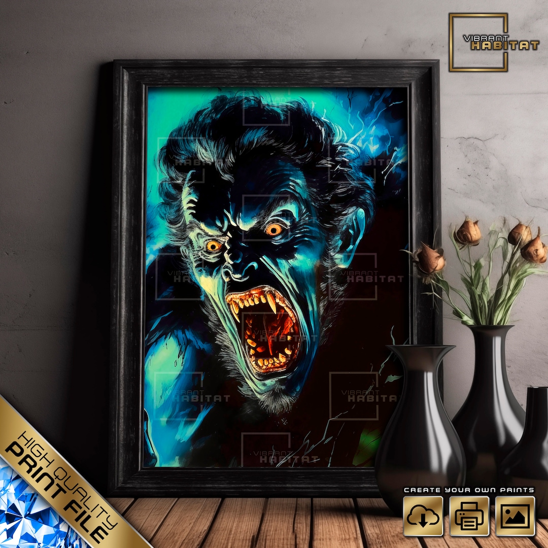 40s Style Werewolf Poster, Horror Movie Poster, Halloween Poster, Old ...