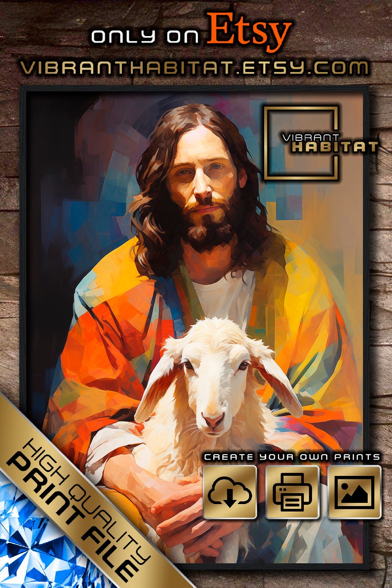 Modern Jesus Poster, Jesus Painting, Jesus Portrait, Christian Wall Art ...