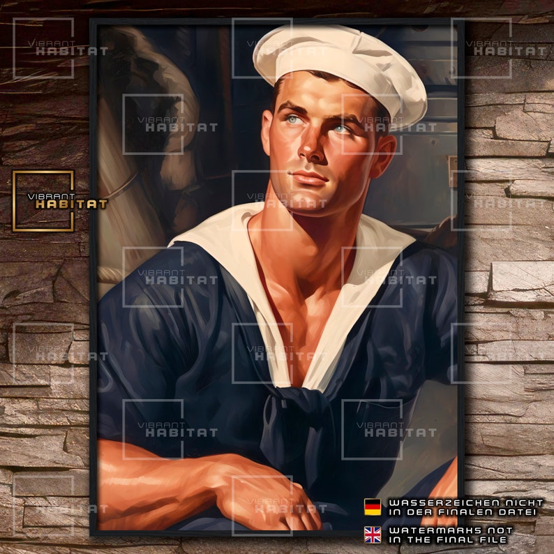 1940s Sailors BUNDLE, Nautical Wall Art, Vintage Nautical Art, Retro ...