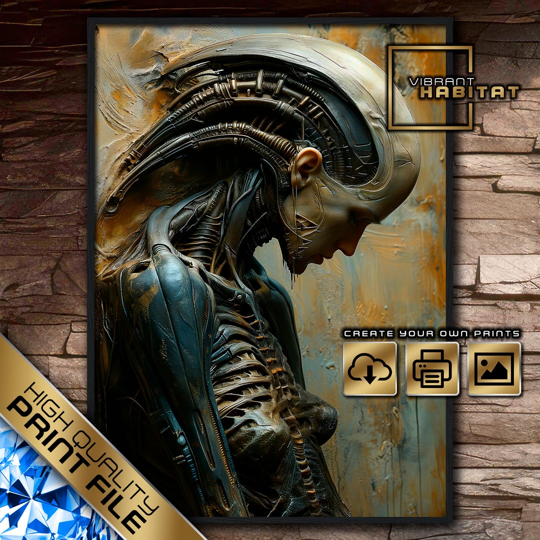 Necromachina Biomechanics Poster, Horror Wall Art, Gothic Wall Art, Horror Wall Decor, Home Wall ...