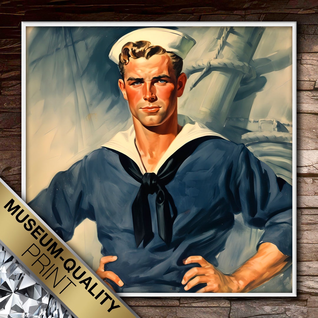 1940s Sailor Poster Sailor Maritime Decoration Vintage Poster - Etsy
