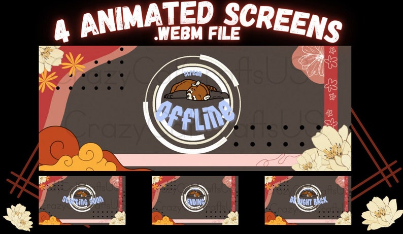 Red Panda Theme Animated Twitch Stream Package - Etsy