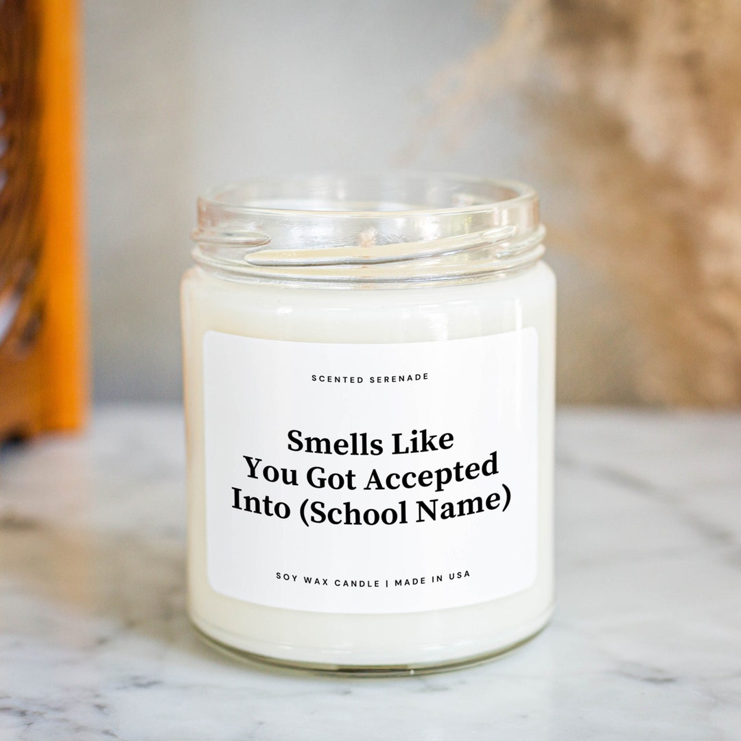 Custom College Acceptance Candle, Custom University Candle, Acceptance ...