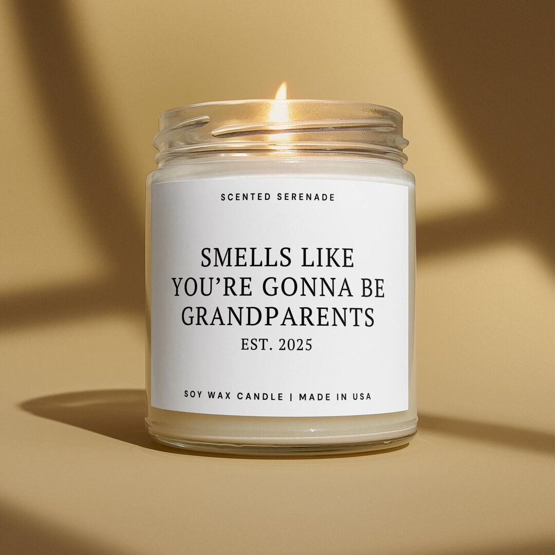Grandparents Pregnancy Announcement Candle, Gift for Grandparents ...