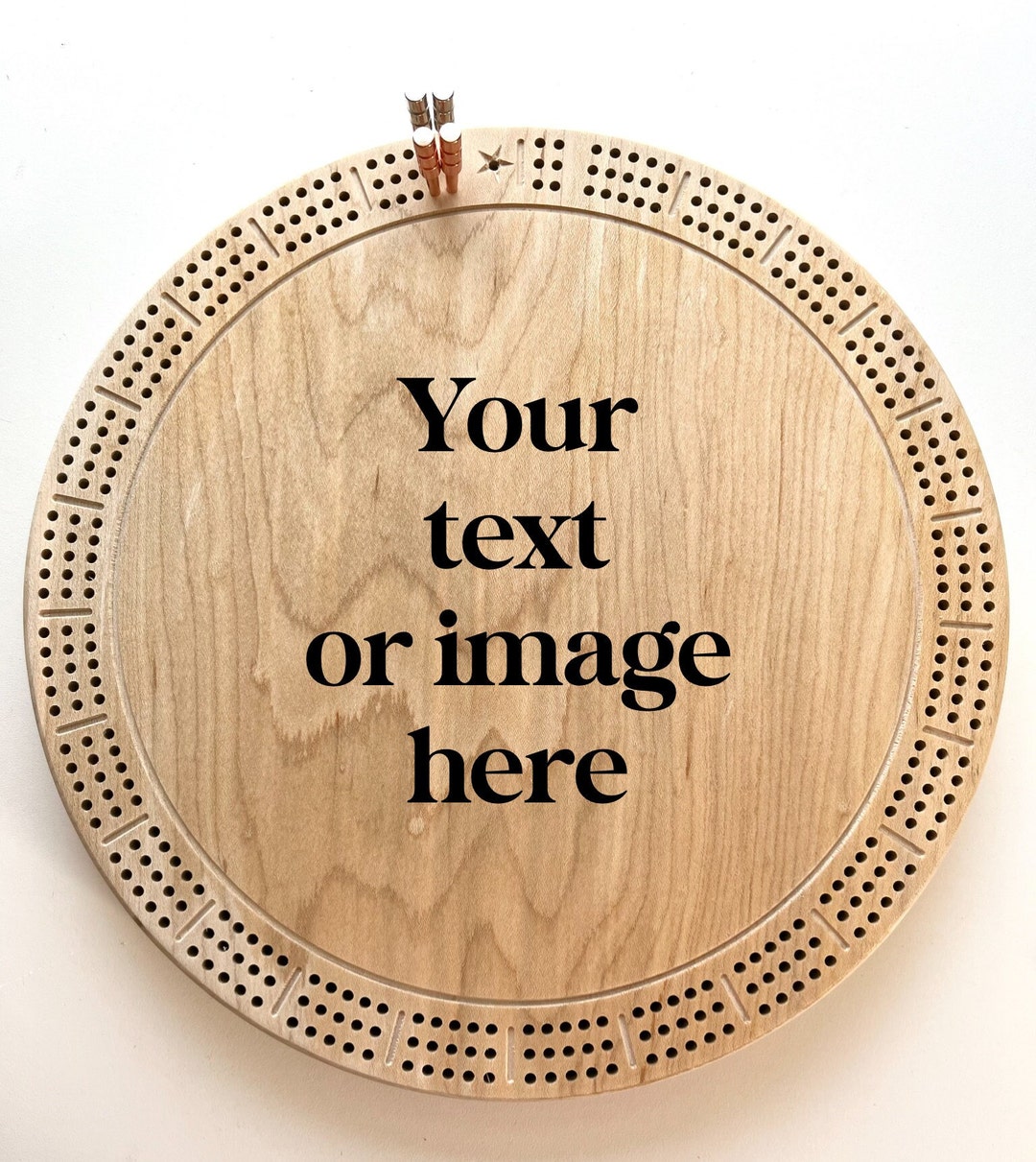 Round Customized Cribbage Board | Cribbage Board | Customized | Games ...