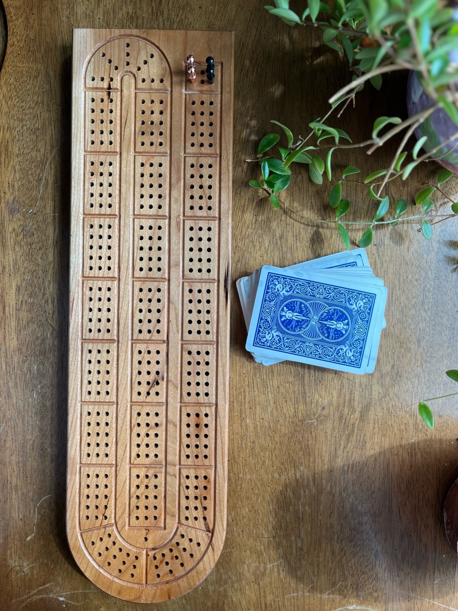 Cribbage Board | Cherry Wood | Cribbage Board With Peg Storage ...