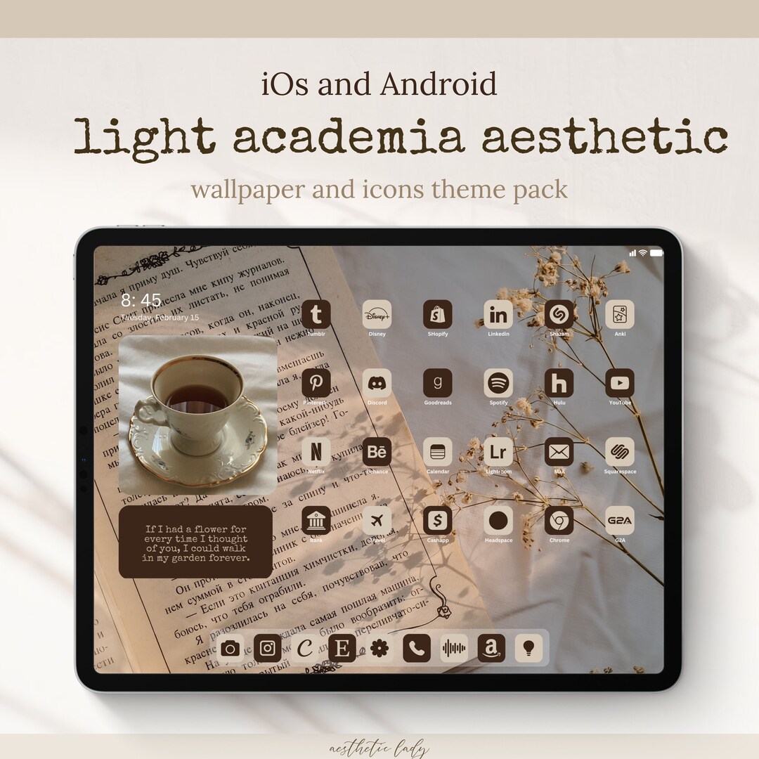 Light Academia Aesthetic App Icon Theme Pack Aesthetic Ios and Android ...