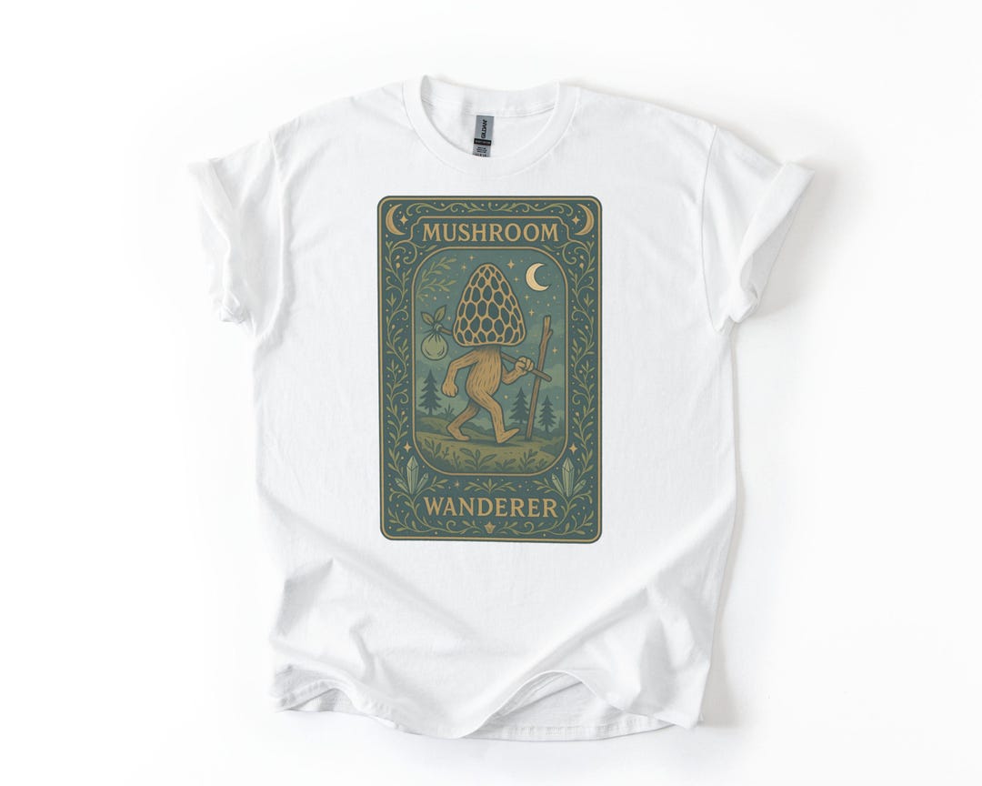 Mushroom Wanderer Shirt – Retro Forager Adventure Tee – Boho Forest ...
