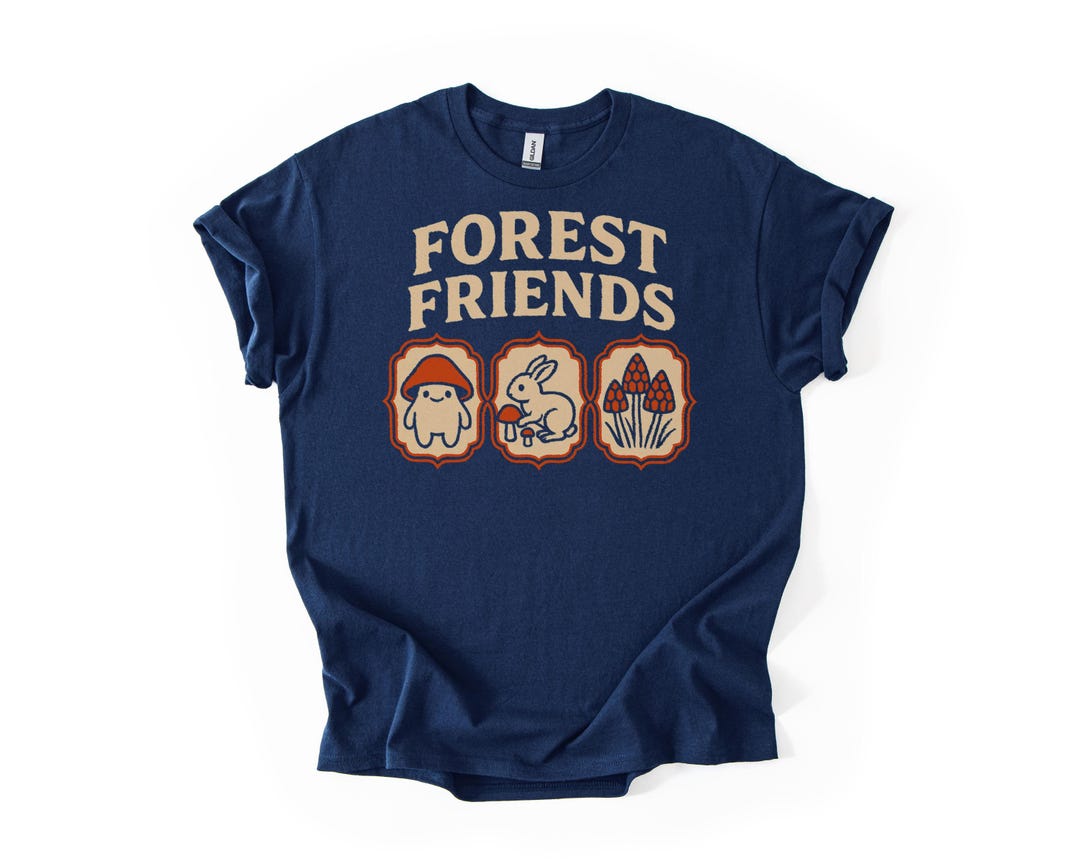 Forest Friends Shirt – Retro Woodland Fungi Tee – Whimsical Naturecore ...