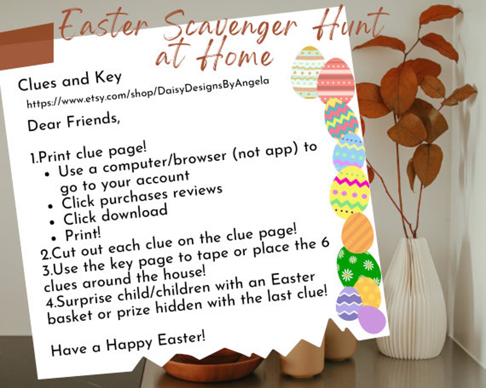Easter Activity for Children Easter Scavenger Hunt at Home Game for ...