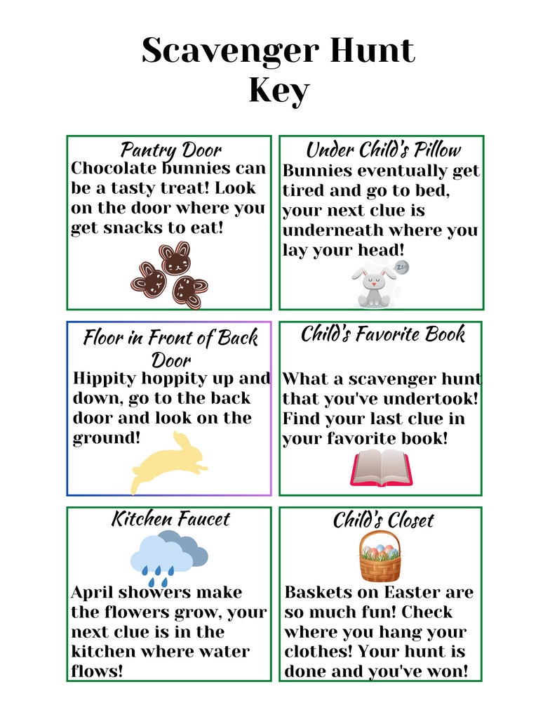 Easter Activity for Children Easter Scavenger Hunt at Home Game for ...