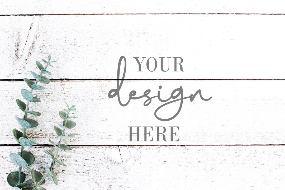 White Shiplap Wood Background Mockup: Styled Flat Lay (digital Download ...