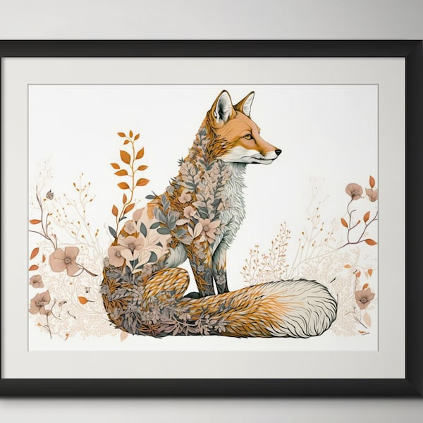 Red Fox Wall Digital Art - Etsy