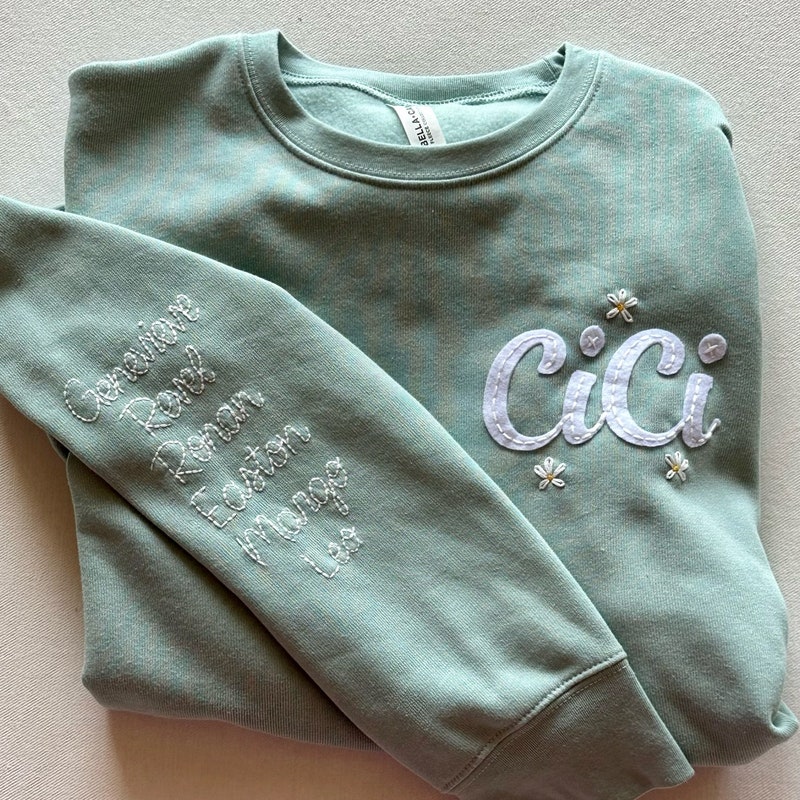 Embroidered Sweatshirt - Etsy