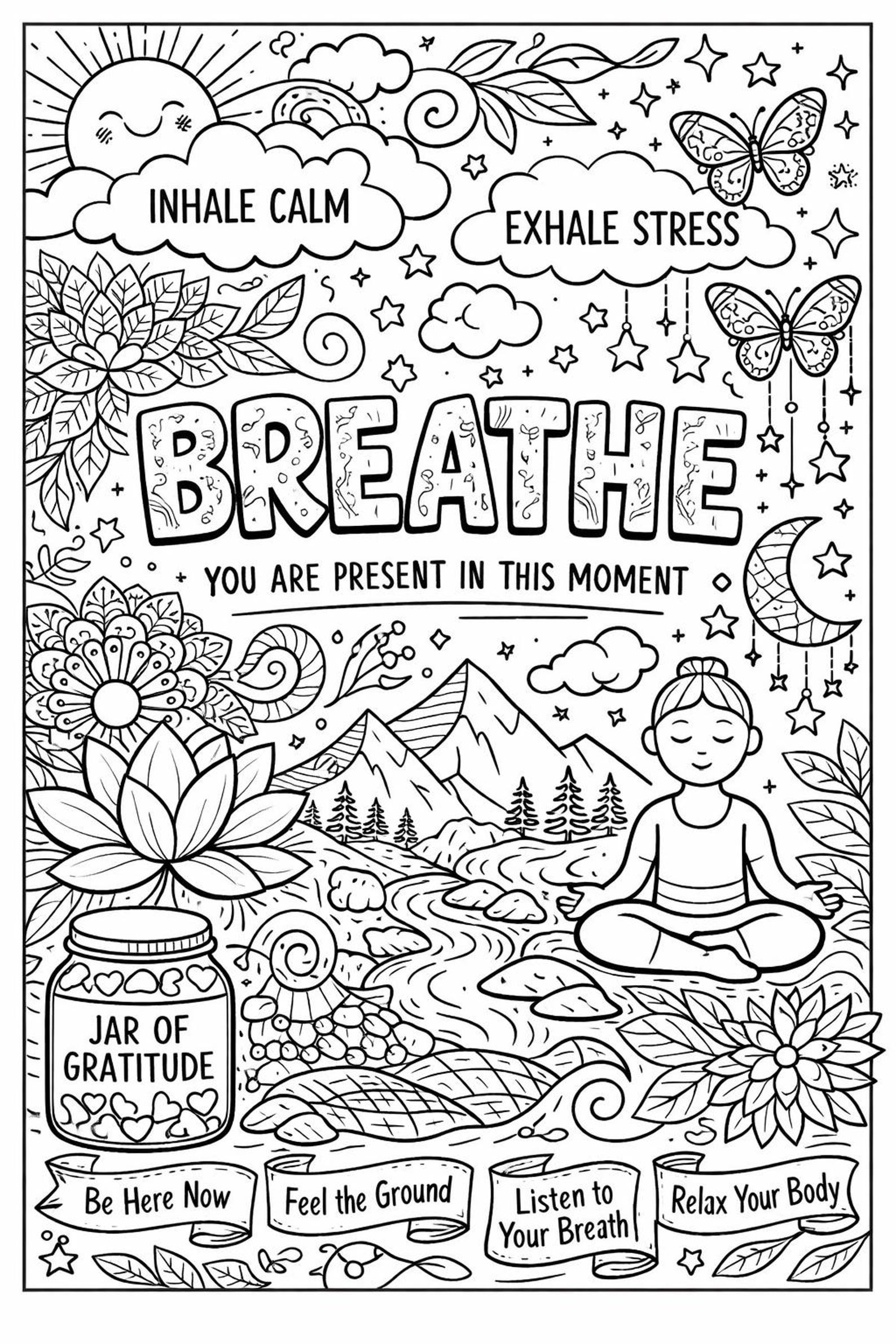 Mindful Colouring "breath AND Relax" - Etsy