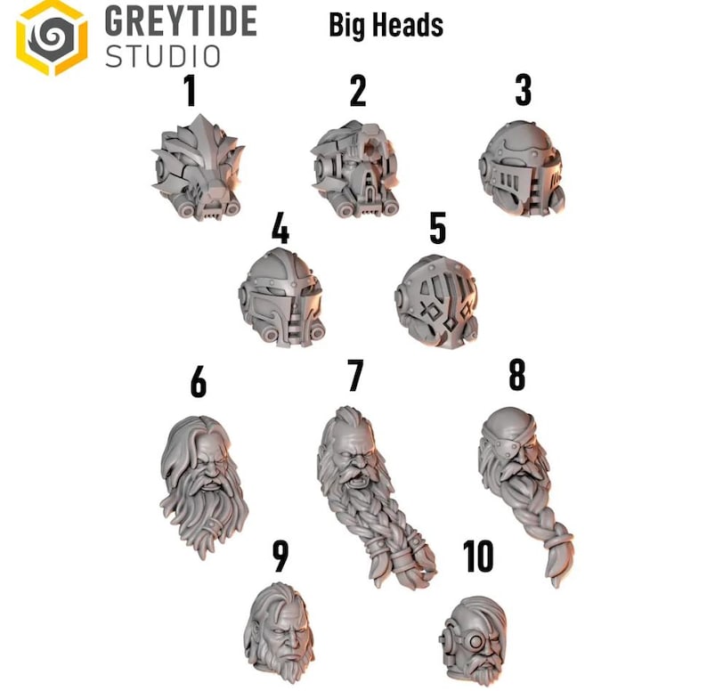 Primal Hounds - Big Heads (2 Sets -10 Options) | Greytide Studio - Etsy