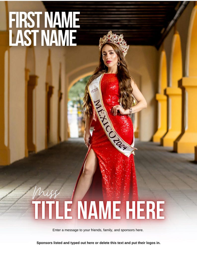Pageant Ad Template Link - YOU Edit in Canva - DIY Pageant Ad - Etsy