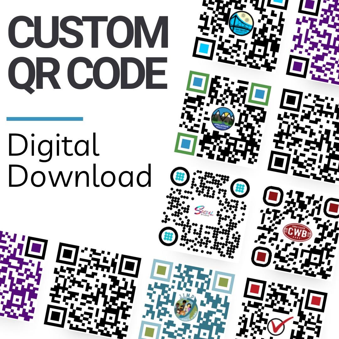 Custom QR Code - Digital Download - PNG, JPG, Svg File, Branded - Etsy