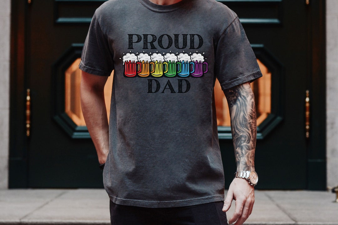 Comfort Colors LGBTQ Proud Dad Shirt, LGBTQ Pride Shirt for Dad, LGBTQ ...