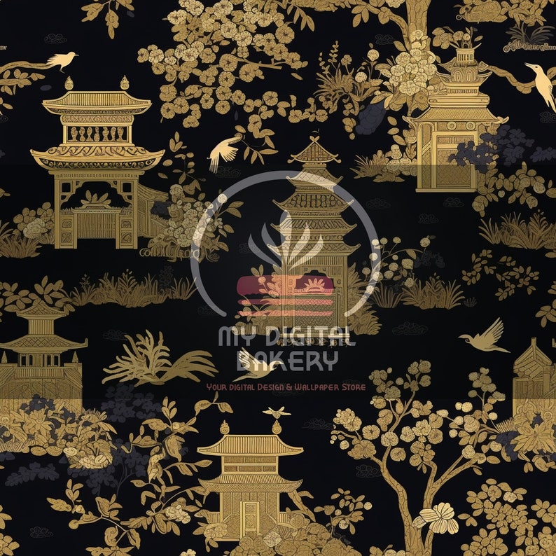 Chinoiserie Patterns Digital Paper - SEAMLESS - 16 Designs - 12x12in ...