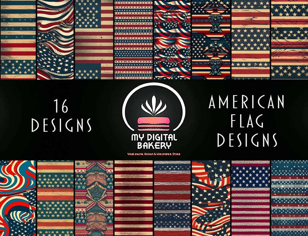 American Flag Patterns Digital Paper - SEAMLESS - 16 Designs - 12x12in ...