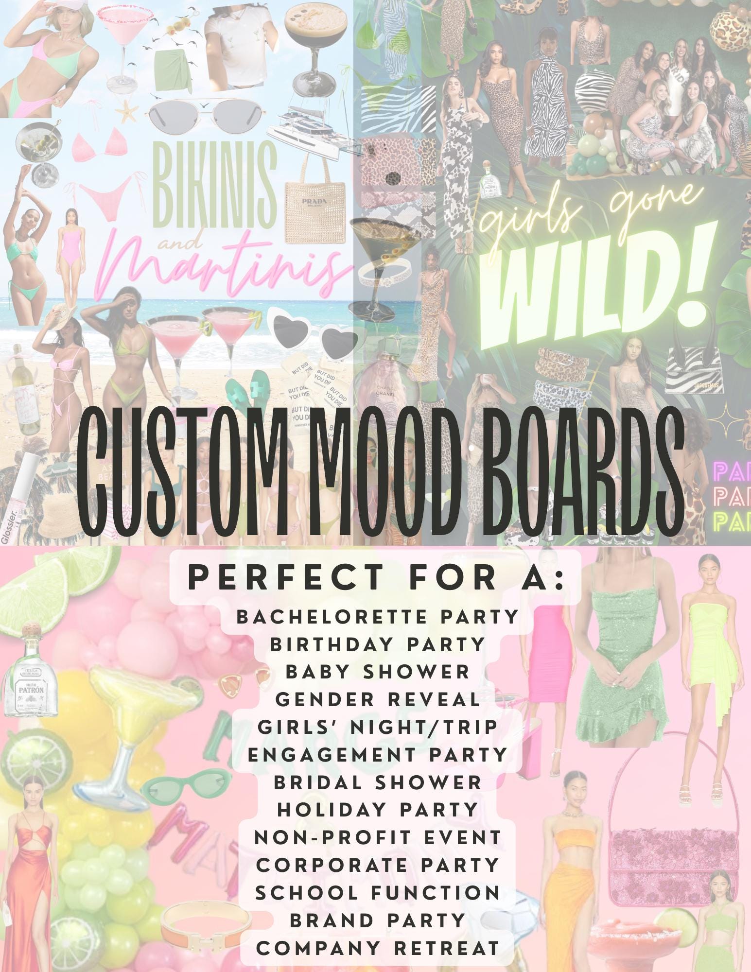 Custom Party Mood Board - Personalized Theme & Aesthetic Inspiration ...