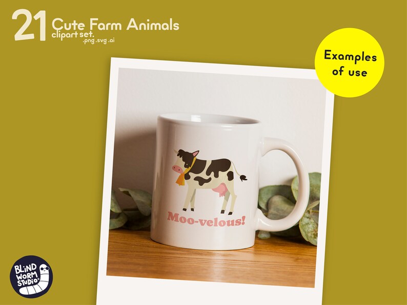 Farm Animal Clipart Set Vector Cute Farm Animal Bundle Illustration Svg ...