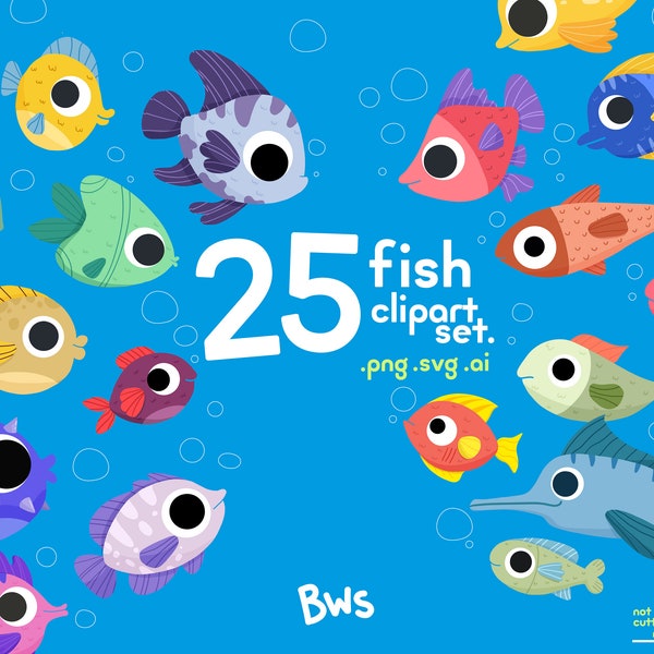 Fish Clipart - Etsy