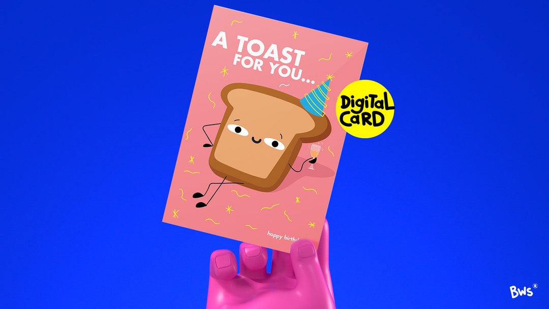 Printable Toast Birthday Card. Funny Birthday Card. Instant Download ...