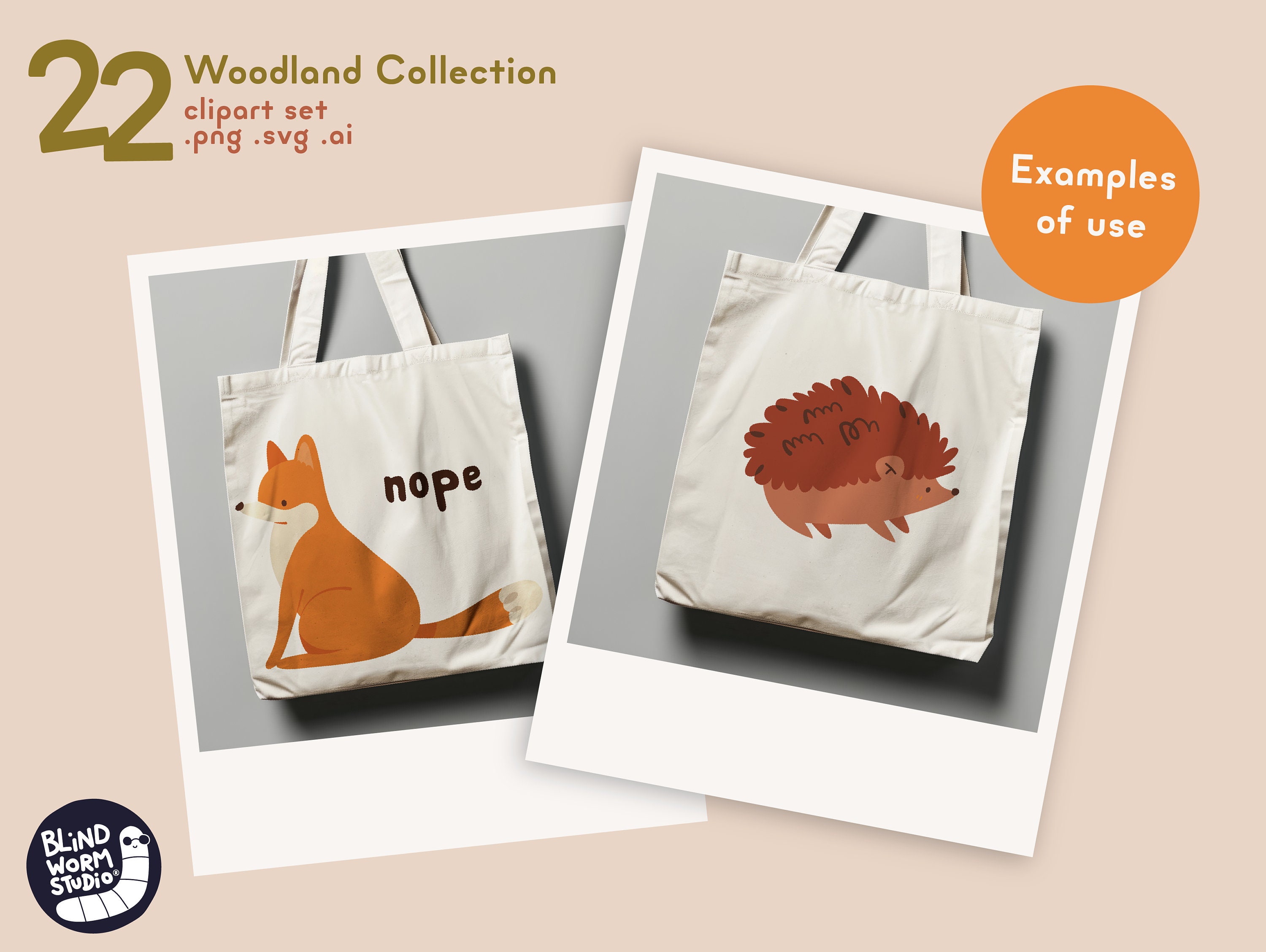 Woodland Clipart Forest Animals Vector Cute Woodland Set Illustrations ...