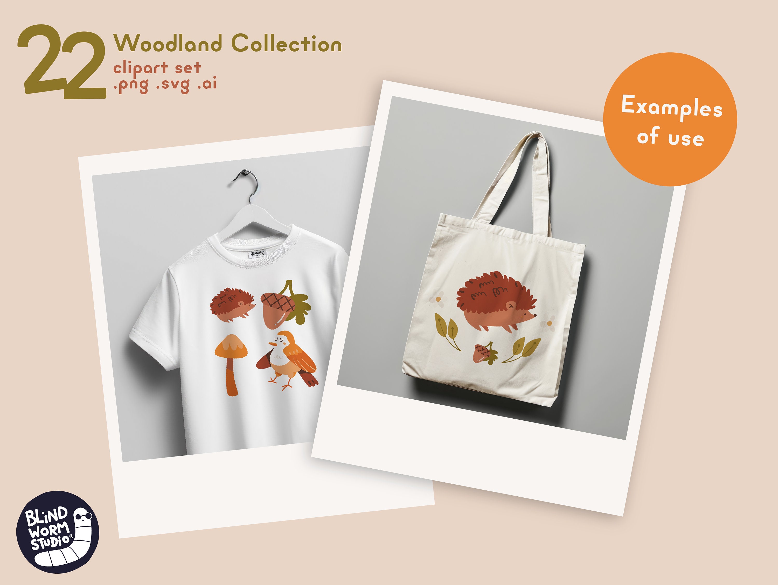 Woodland Clipart Forest Animals Vector Cute Woodland Set Illustrations ...