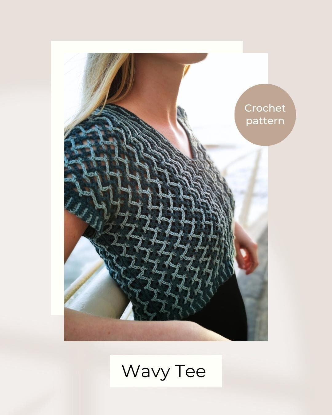 Wavy Tee - Crochet Top Pattern - Made-to-measure - Etsy