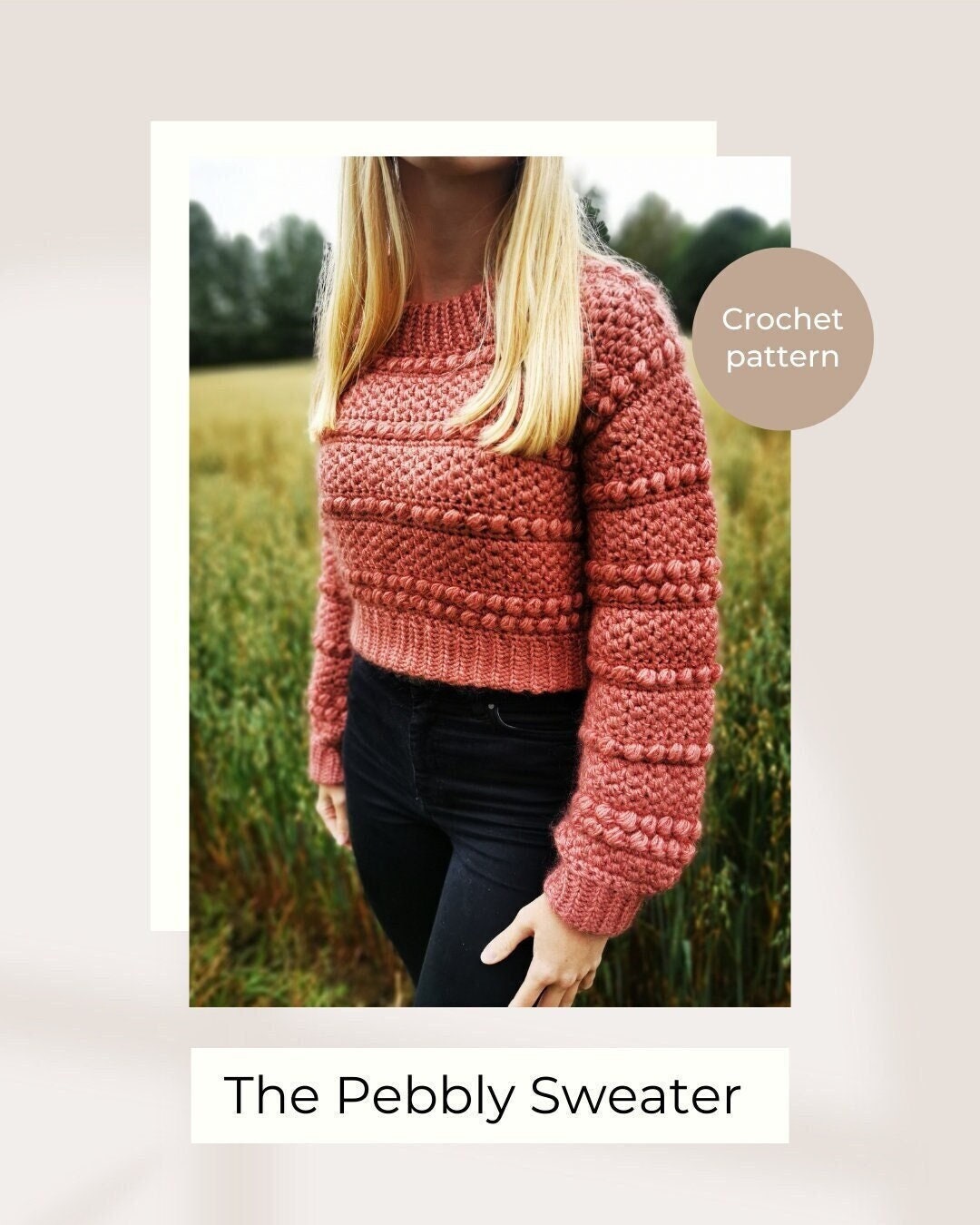 Pebbly Sweater crochet Pattern / Adjustable Size / Made to - Etsy